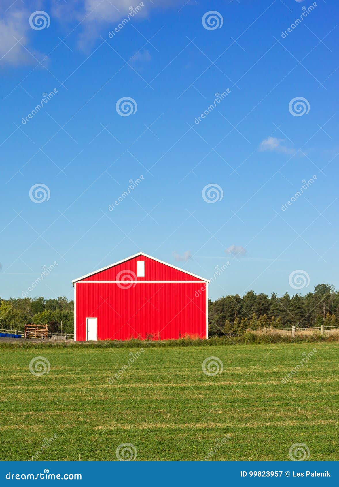 Red barn stock image. Image of building, barns, field - 99823957