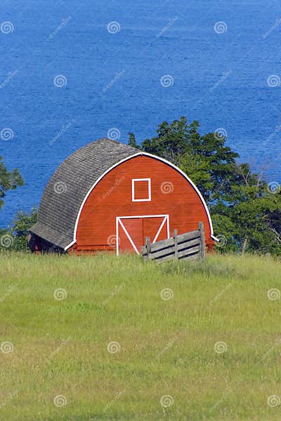 Red barn by the lake stock image. Image of farm, bloomington - 3043635