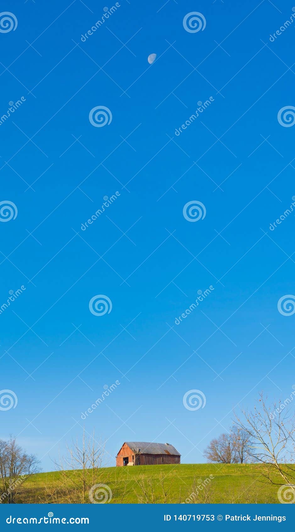 Red Barn with Moon stock image. Image of grow, kentucky - 140719753
