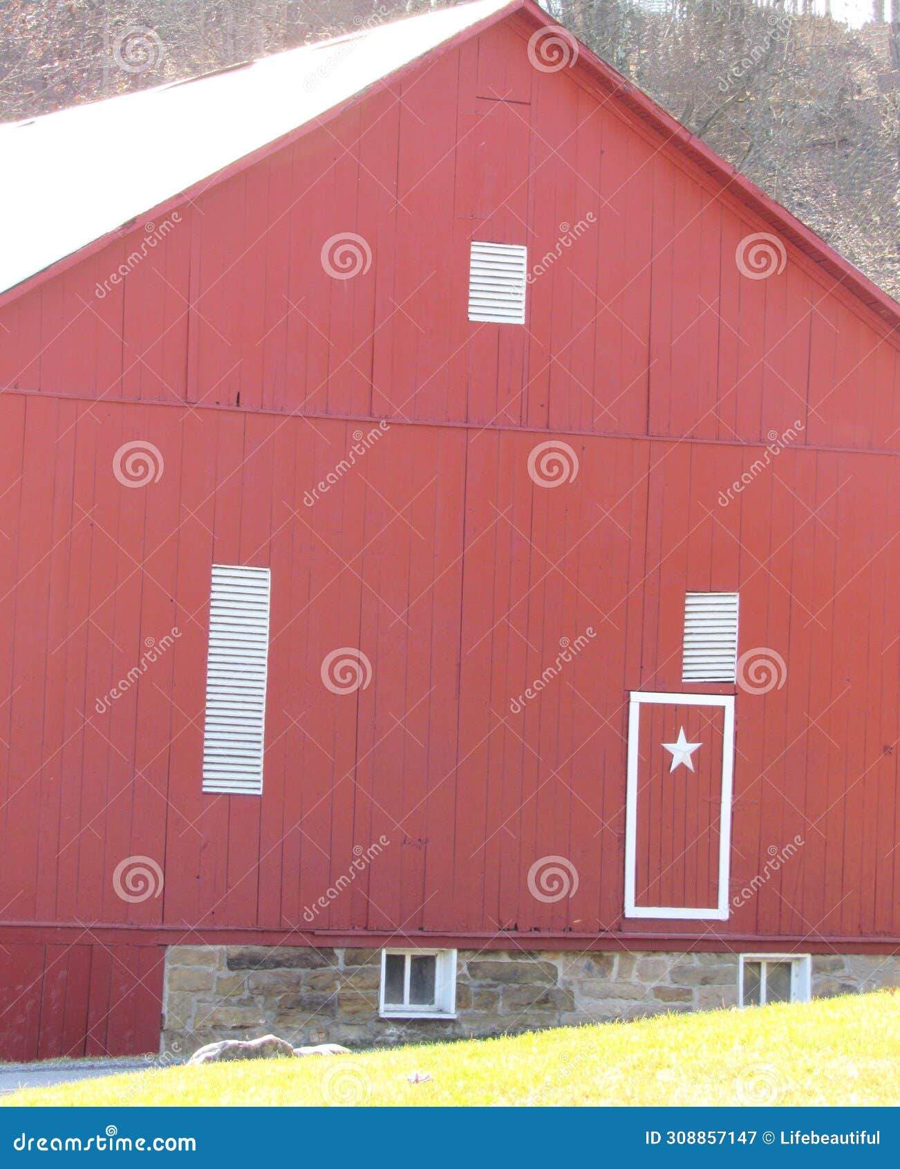 Red barn stock image. Image of wood, ideal, barn, agriculture - 308857147