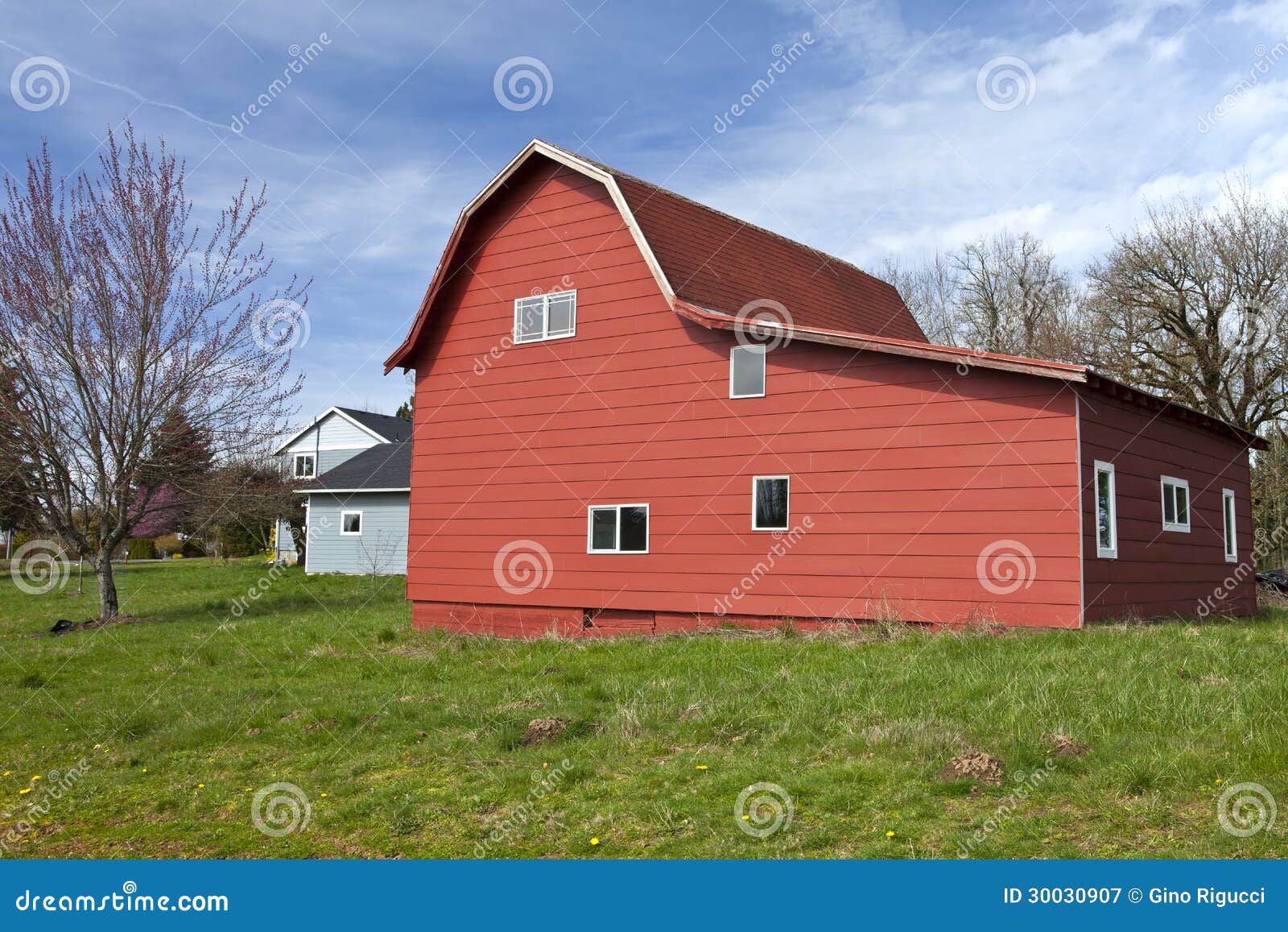 Red Barn Oregon. stock image. Image of road, pine, storage - 30030907