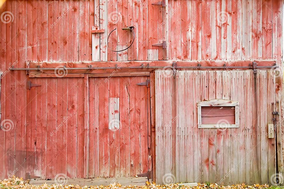 Red Barn Side stock photo. Image of wood, barn, sliding - 336156