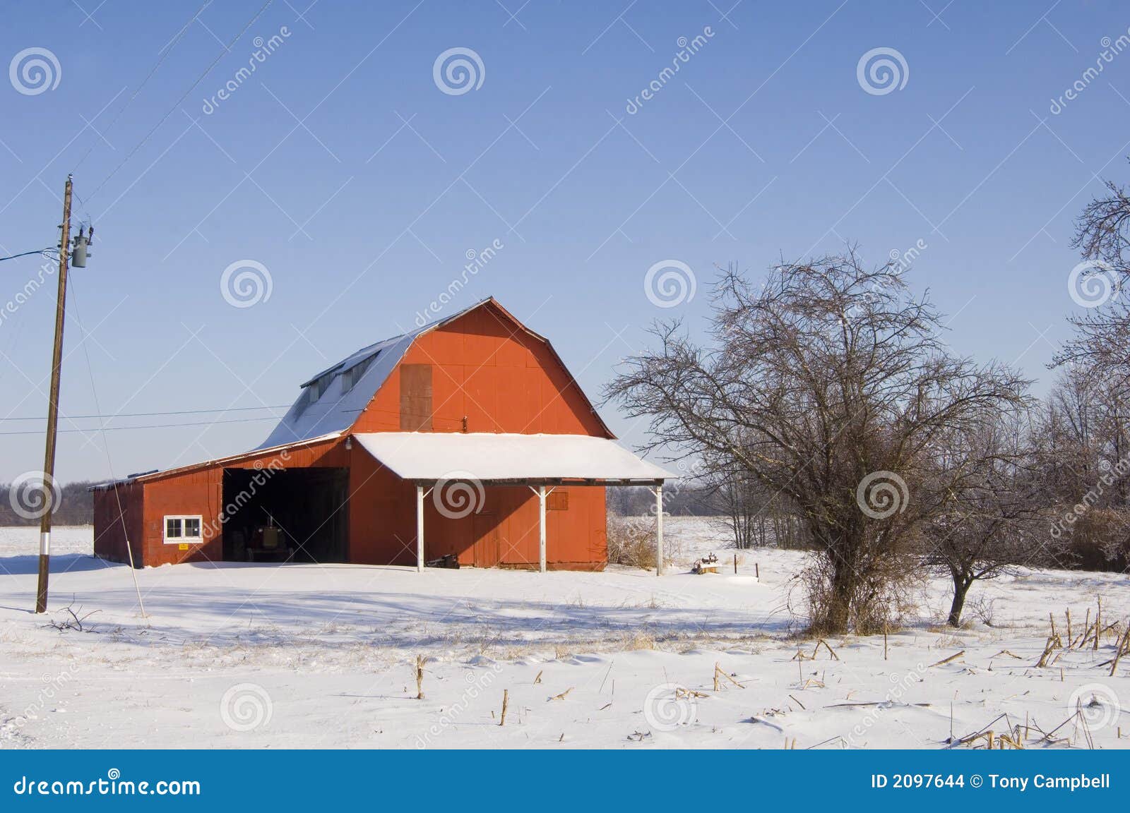 Red barn and snow stock photo. Image of winter, barn, nature - 2097644