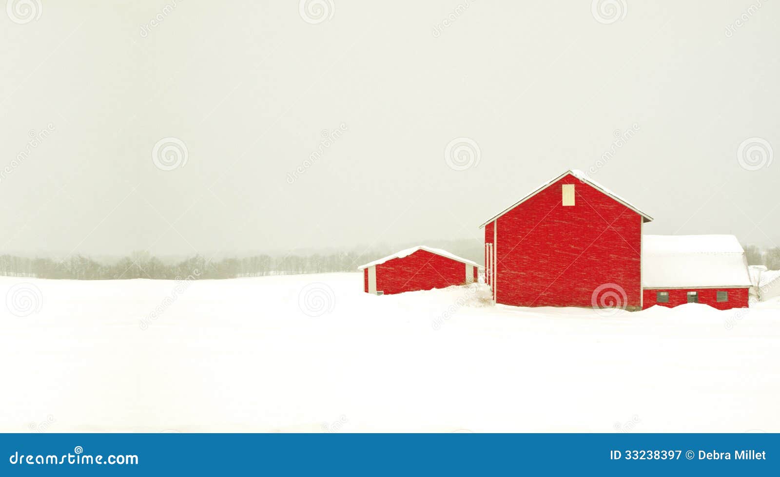 Red barn and snow storm stock image. Image of barn, winter - 33238397