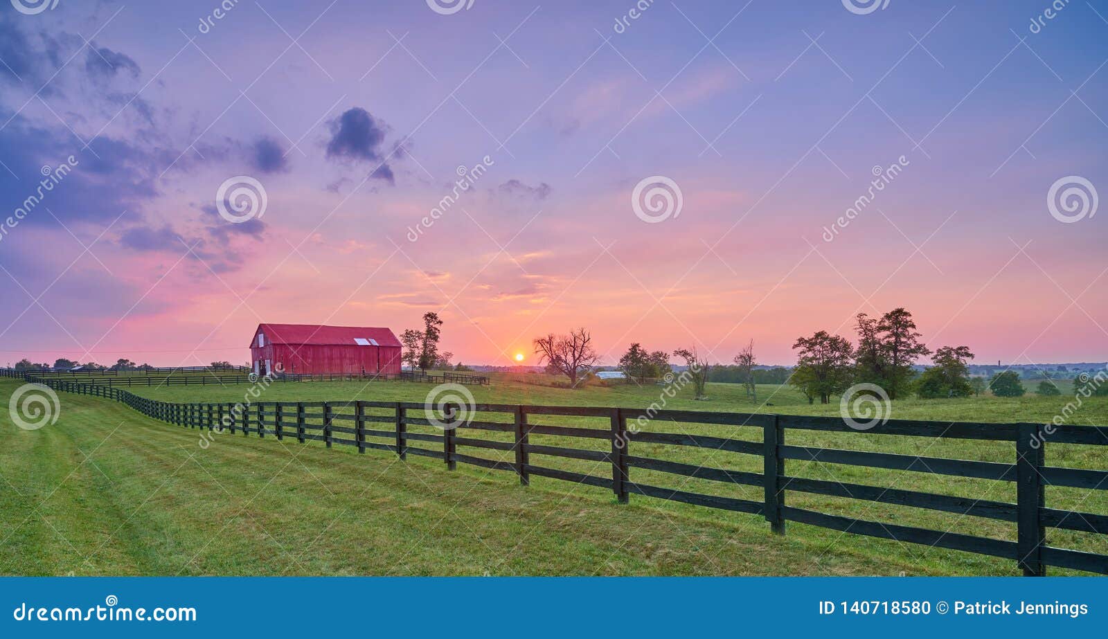 Red Barn at Sunset stock photo. Image of organic, summer - 140718580