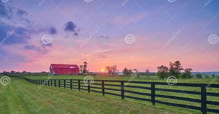 Red Barn at Sunset stock photo. Image of organic, summer - 140718580