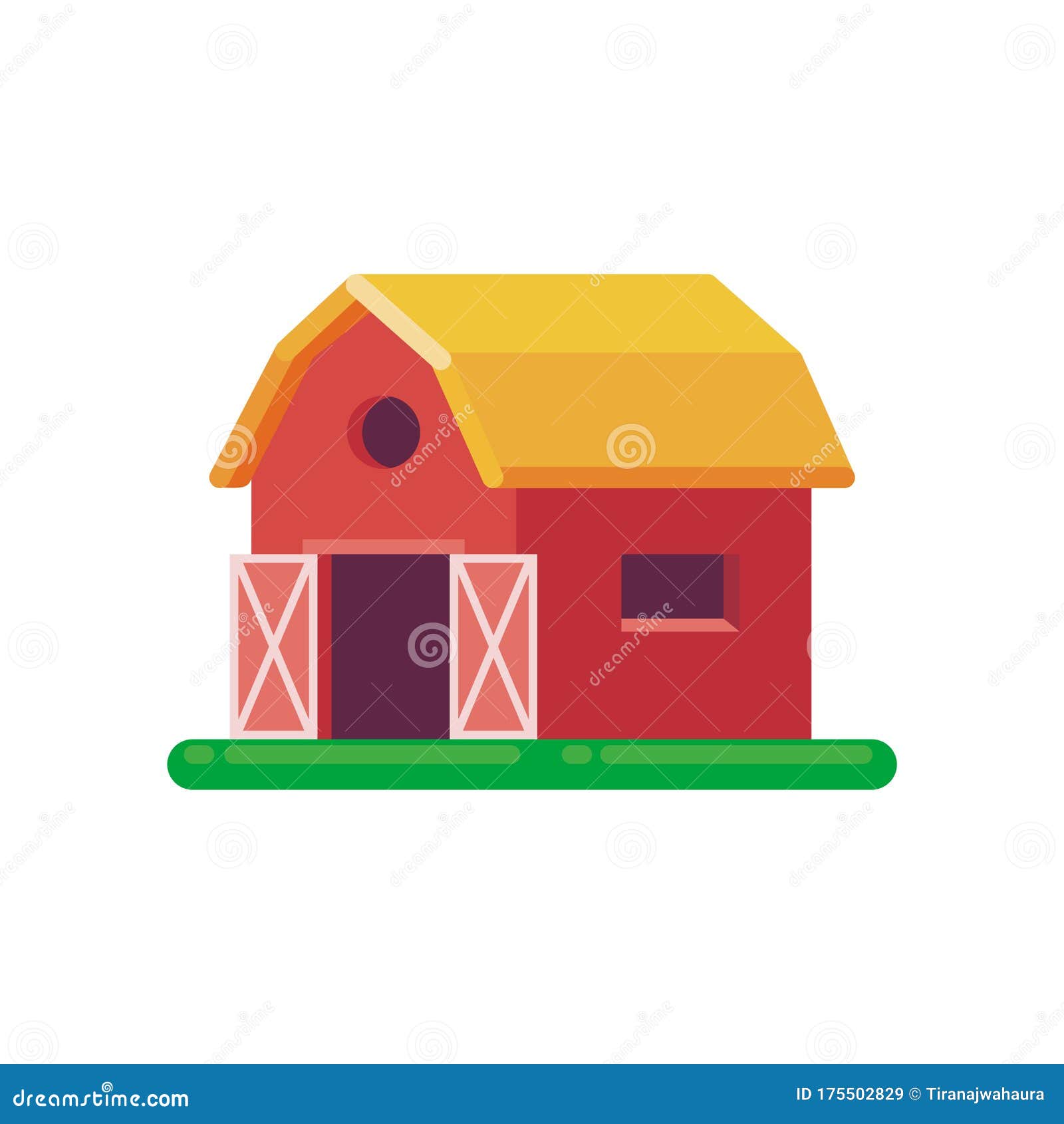 Red Barn Vector Illustration, Simple and Trendy with Flat Design Stock ...