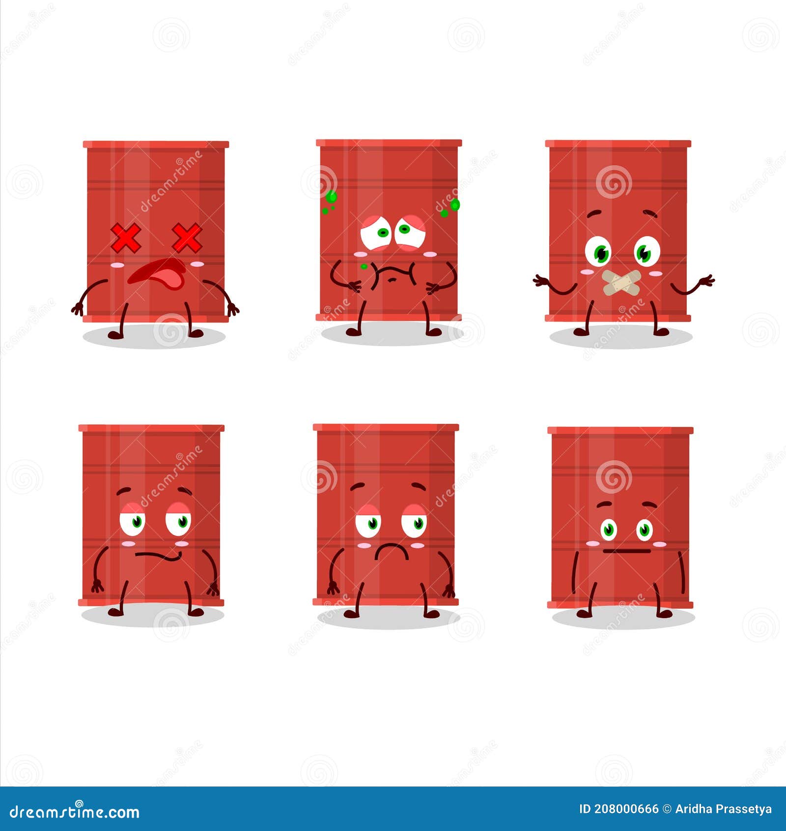 Red Barrel Cartoon Character with Nope Expression Stock Vector ...