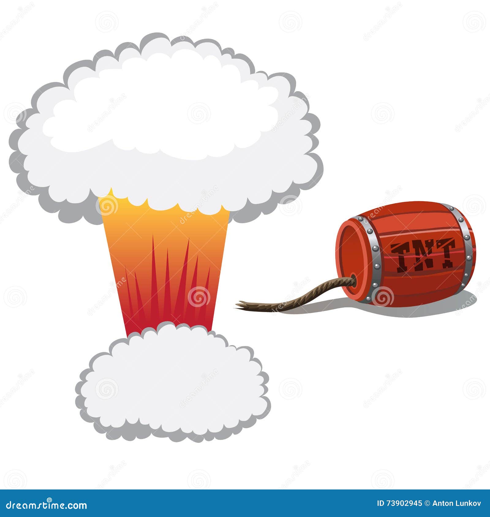Bomb Blast Explosion Isolated On White Background Cartoon Vector ...