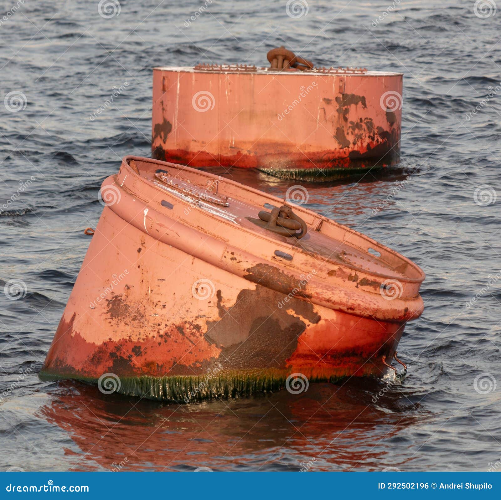 The Red Barrel Floats on the River Stock Photo - Image of sign, wave ...