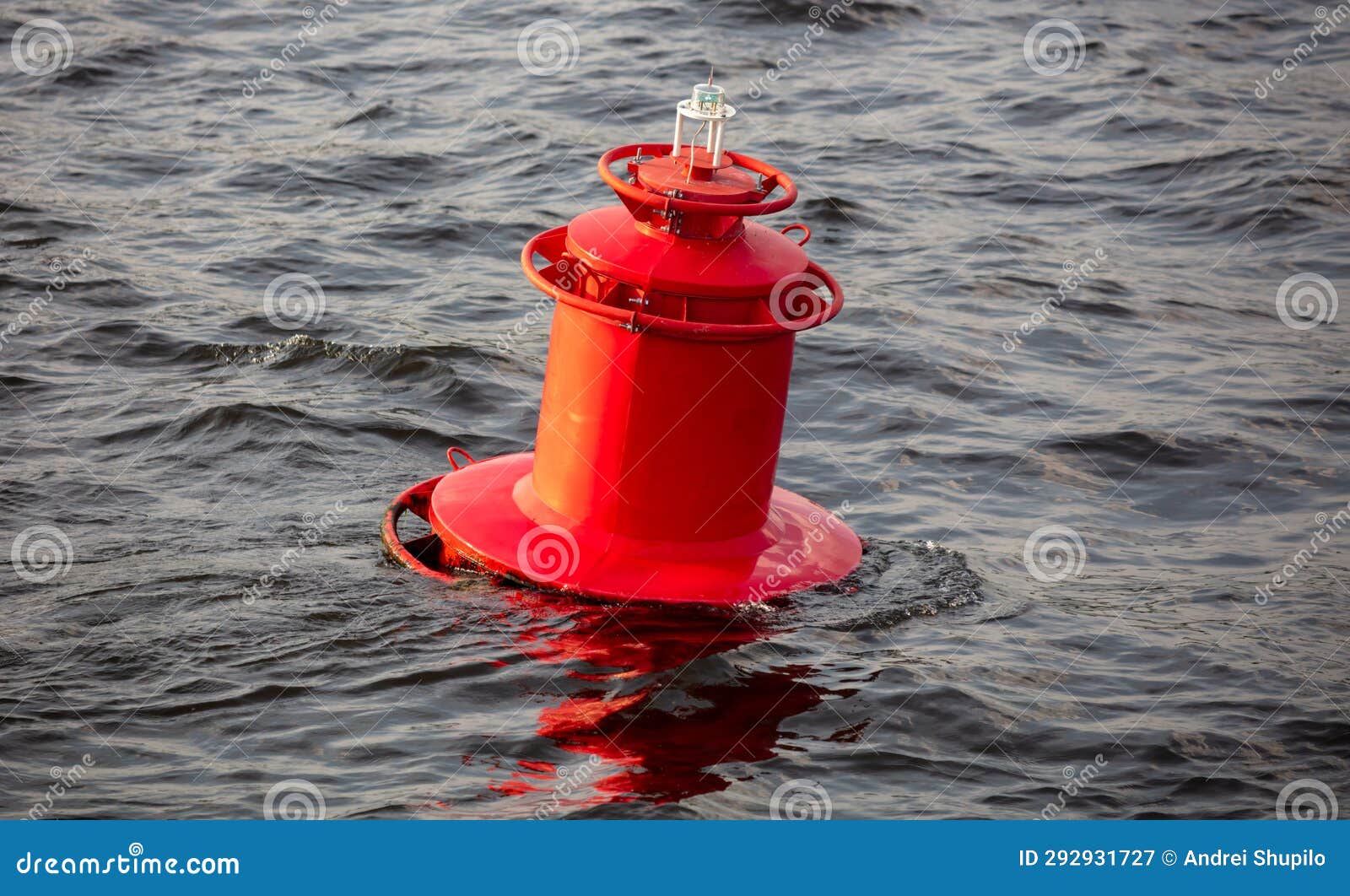 The Red Barrel Floats on the River Stock Image - Image of sign, travel ...