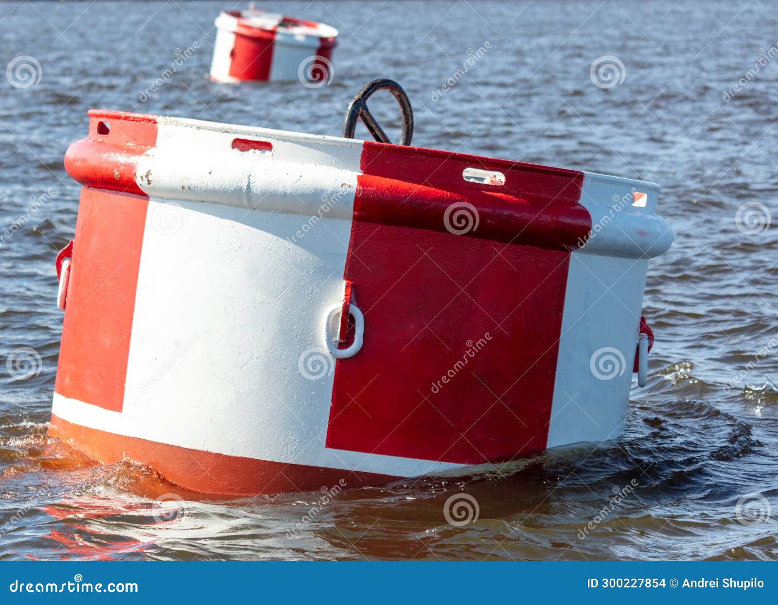 A Red Barrel Floats in the Water Stock Photo - Image of riding ...