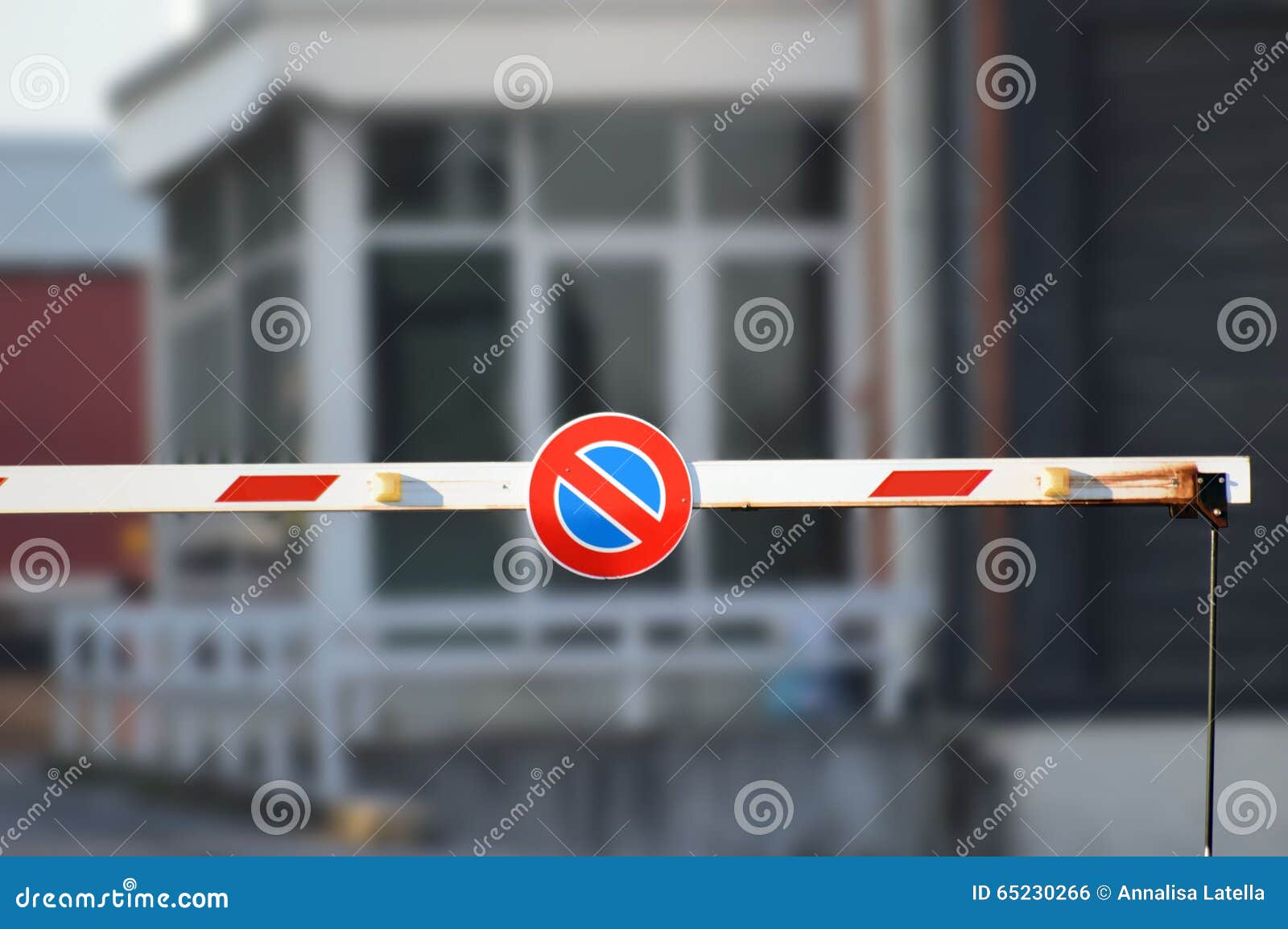 Red barrier entry stock photo. Image of town, stop, white - 65230266