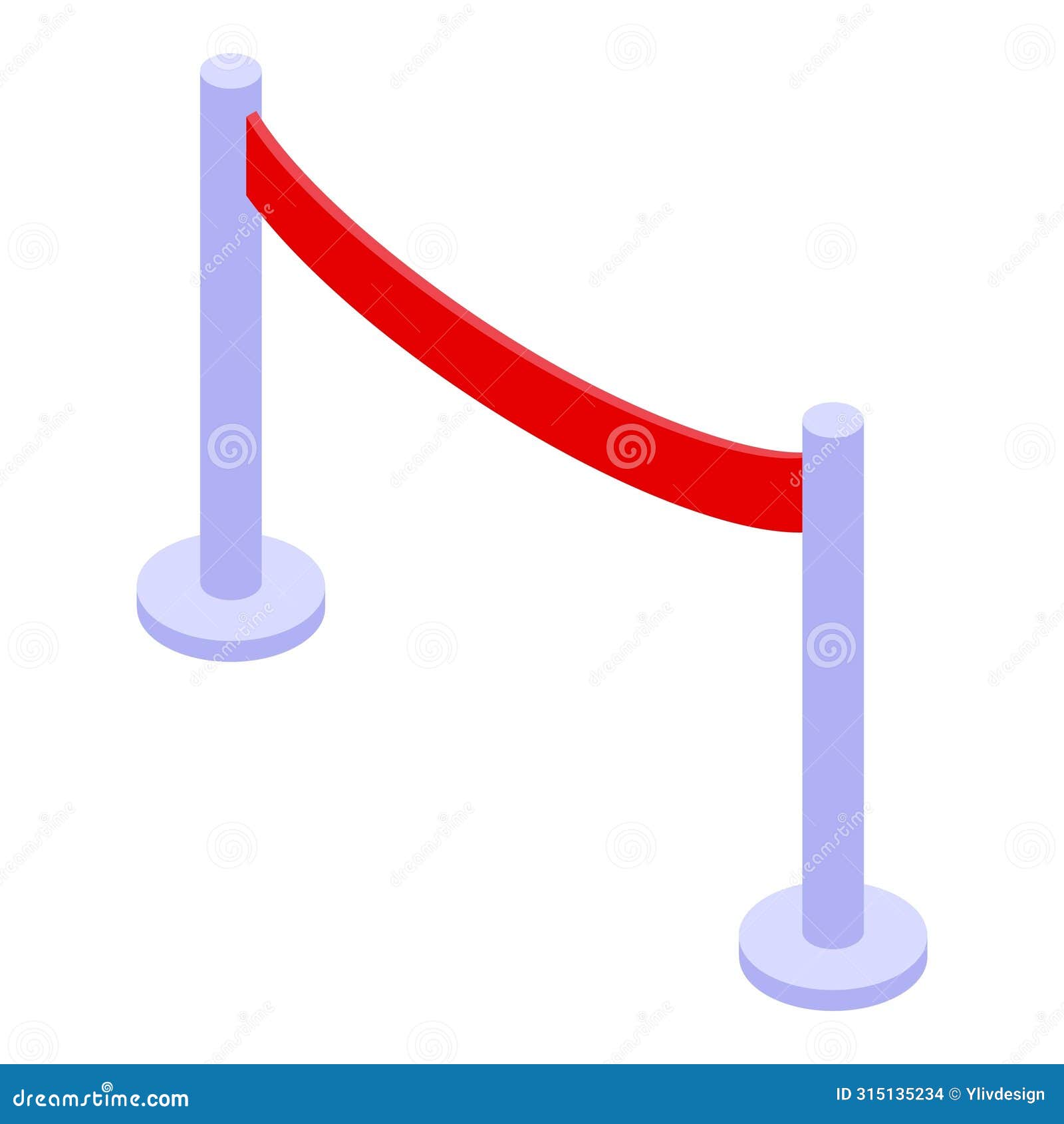 Red Barrier on Pillars Icon Isometric Vector. Stop Movement Stock ...