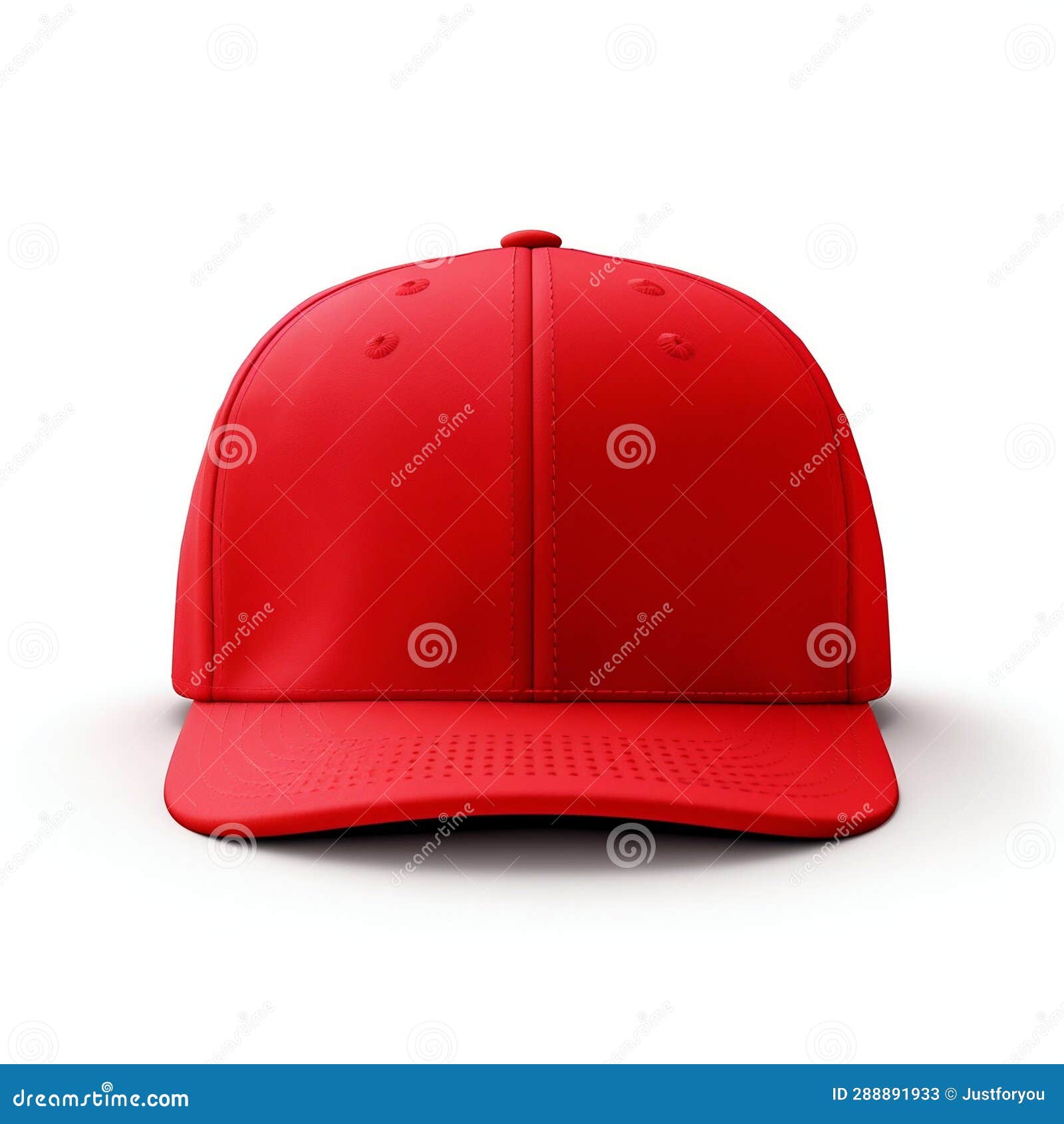 Red Baseball Cap Front View Isolated on a White Background. Generative ...