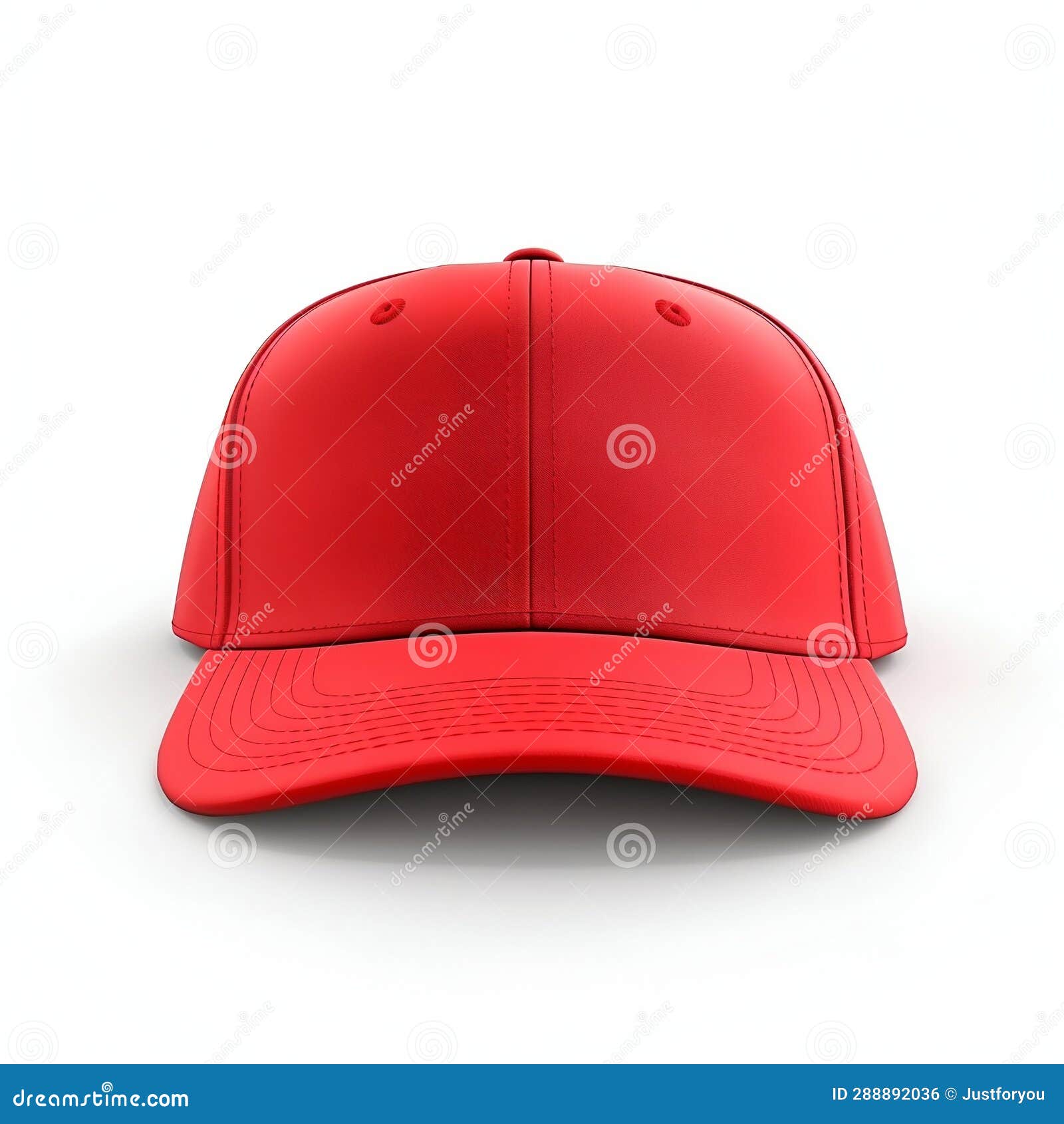 Red Baseball Cap Front View Isolated on a White Background. Generative ...
