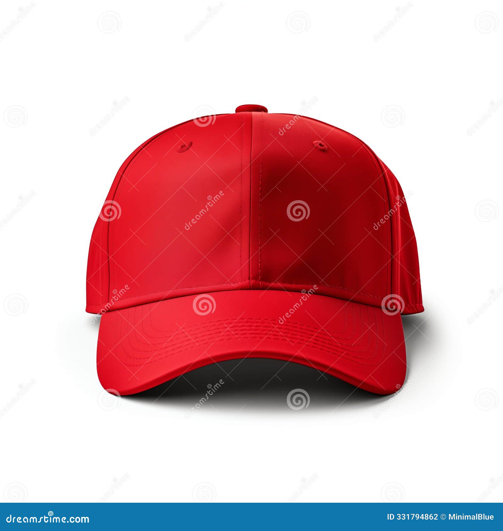 Red Baseball Cap Front View on White Background Stock Illustration ...