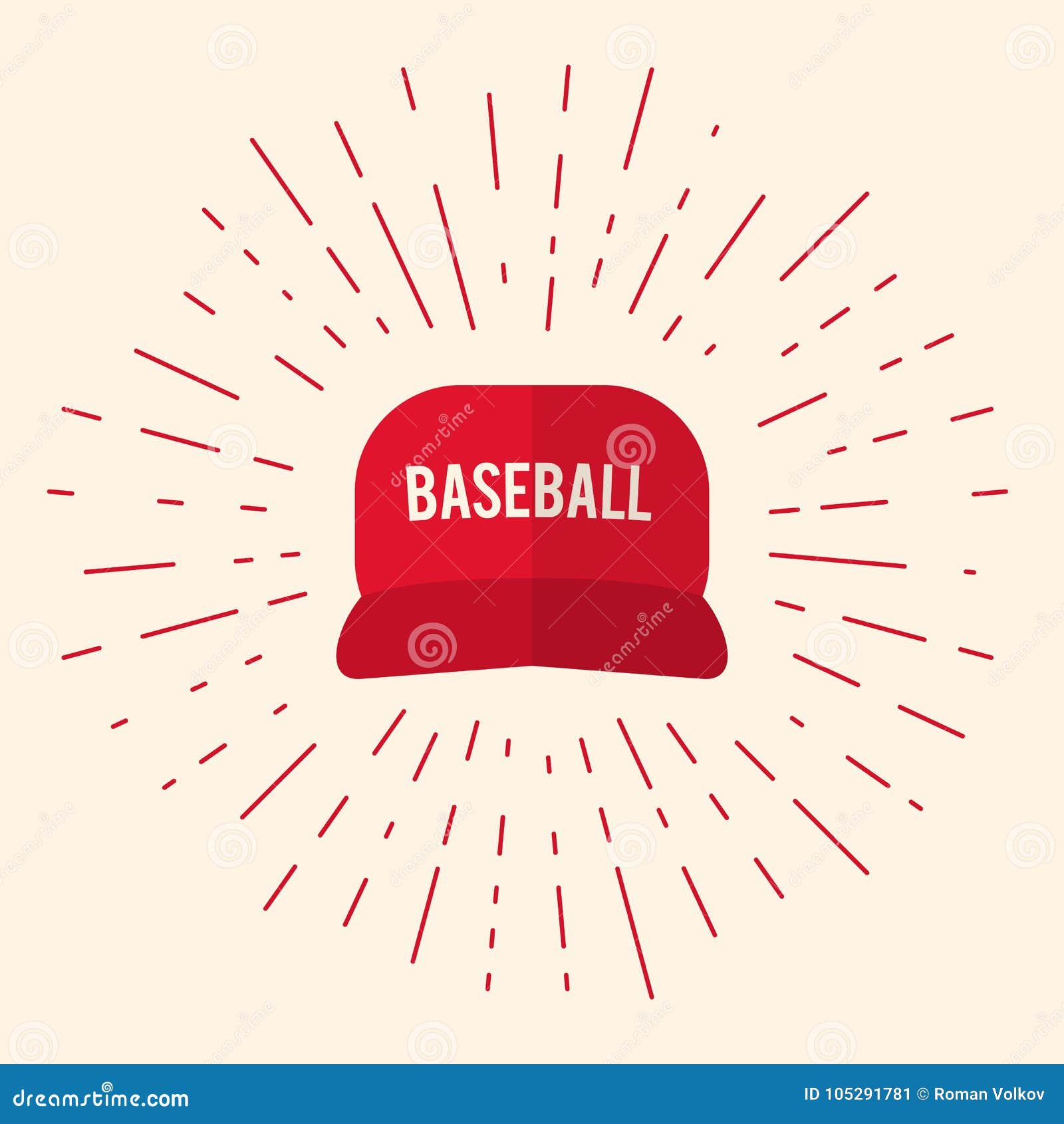 Red Baseball Cap Icon stock vector. Illustration of icon - 105291781