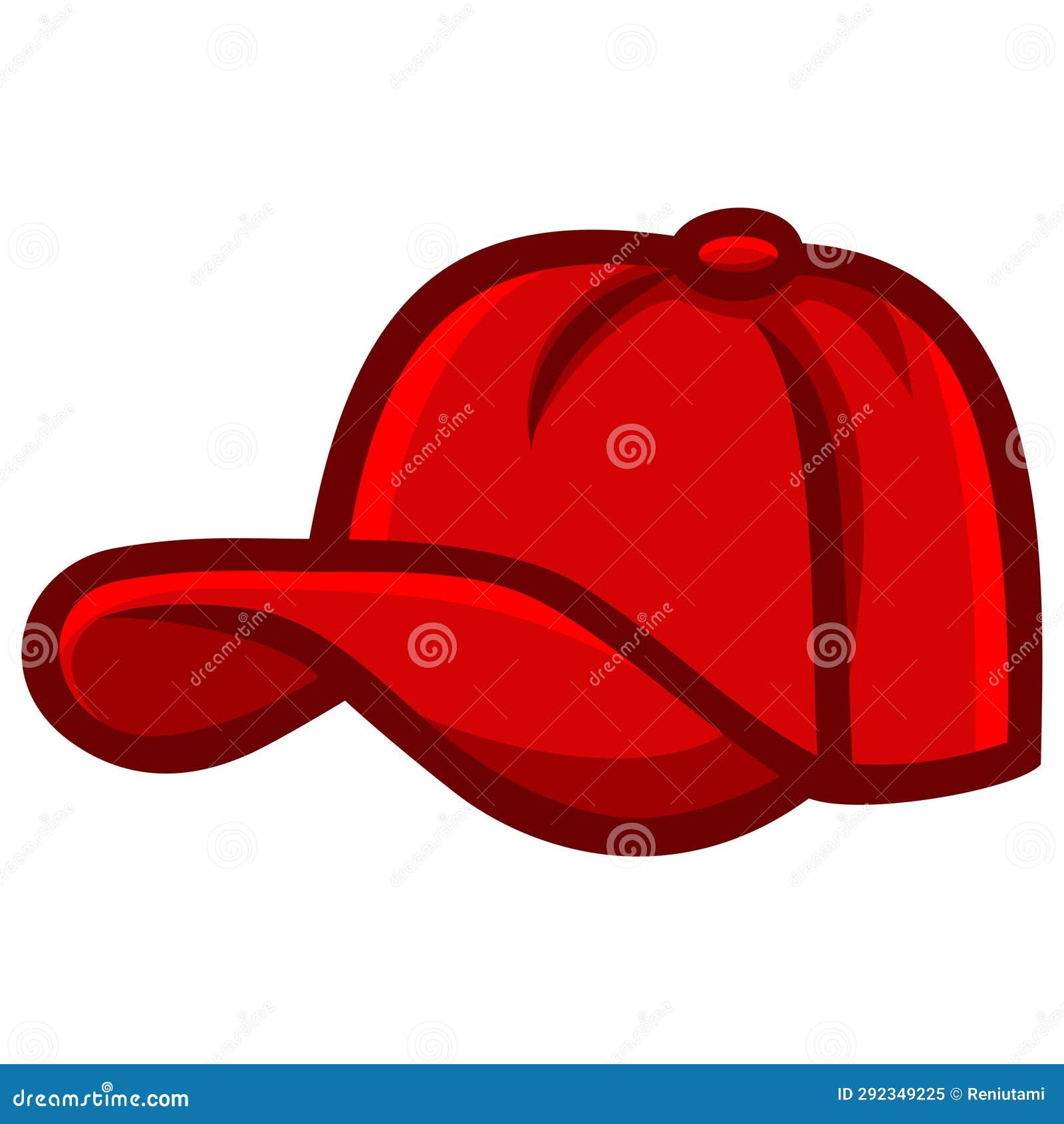 Red Baseball Cap Illustration Vector Stock Illustration - Illustration ...