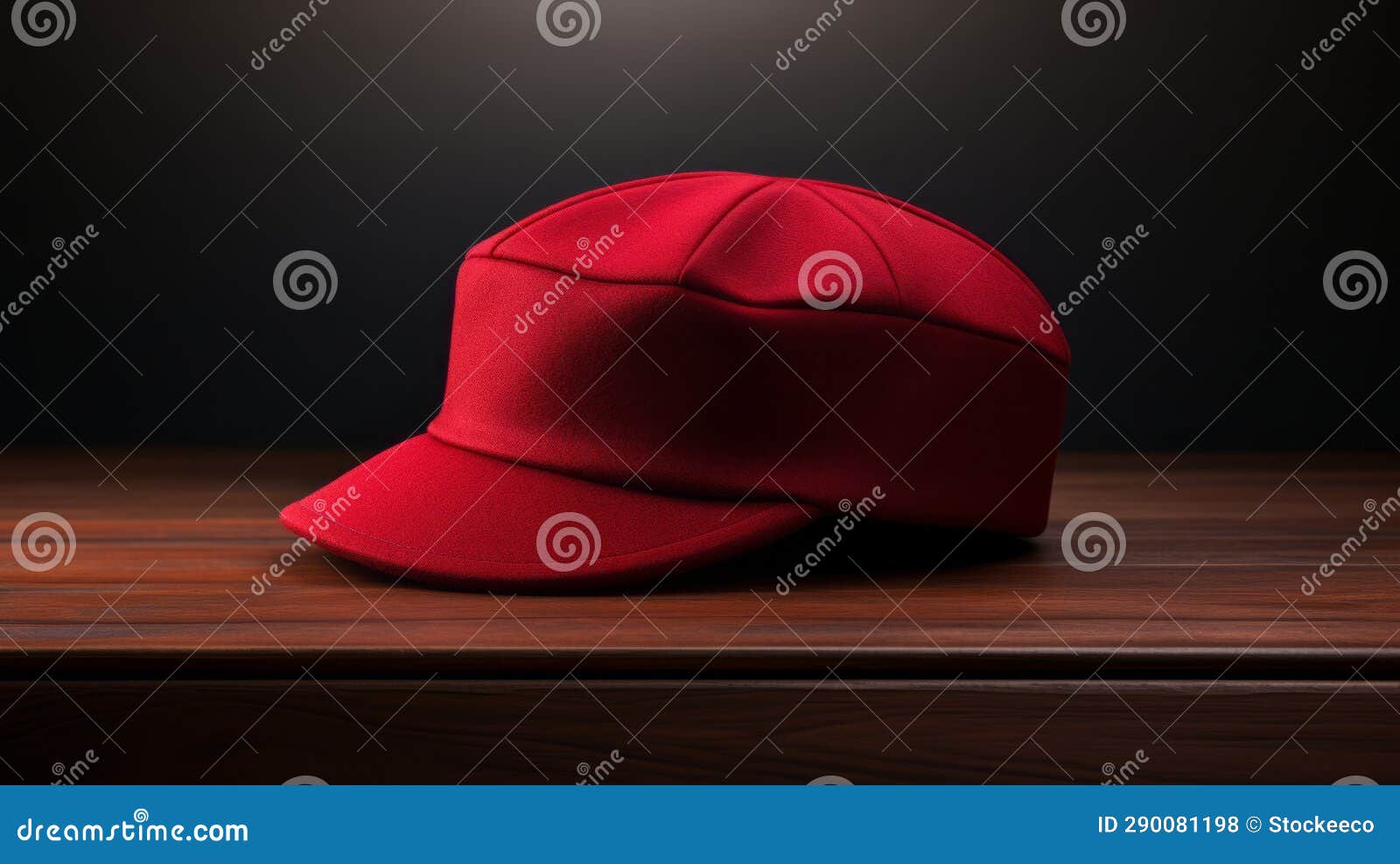 Stylish Red Baseball Cap - Art Deco Designer Hat Stock Illustration ...