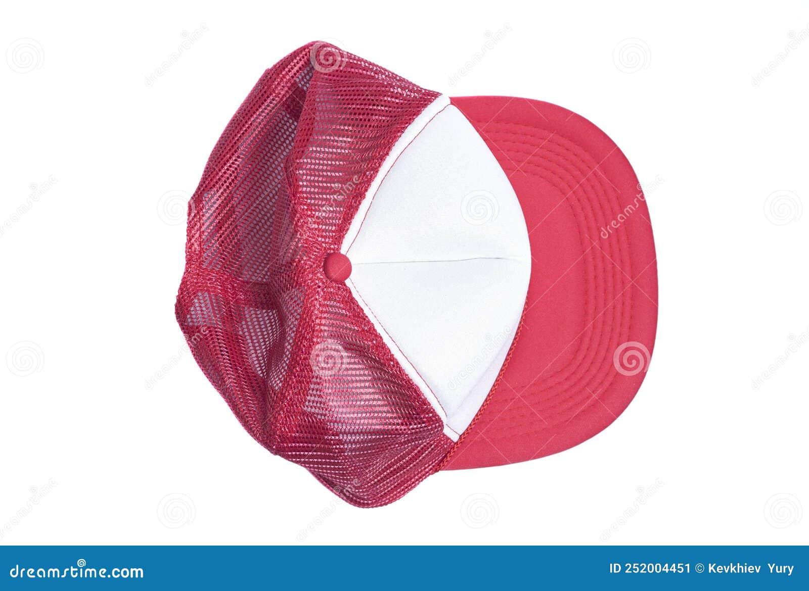 Red Baseball Cap Isolated on White Top View Stock Image - Image of ...