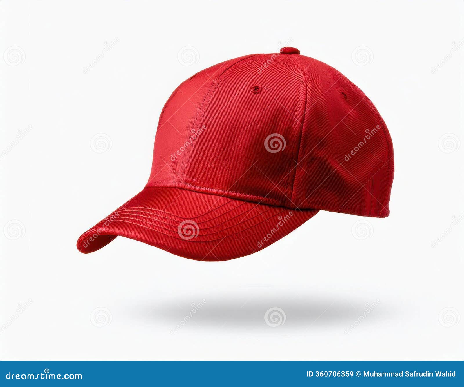 Red Baseball Cap Mockup Floating in the Air Isolated on White ...