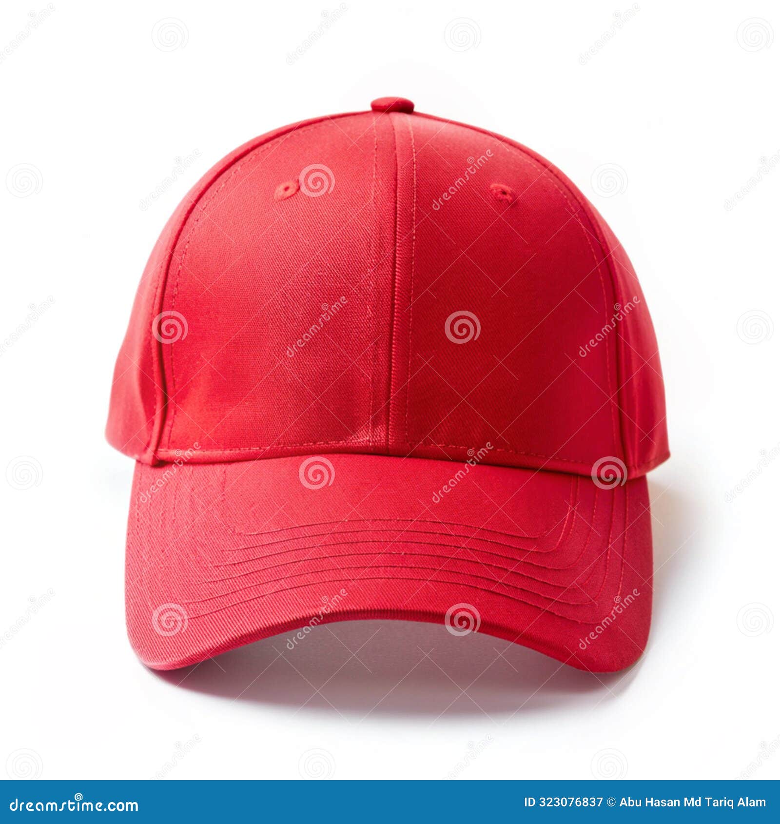 A Red Baseball Cap Mockup, Front View Stock Illustration - Illustration ...
