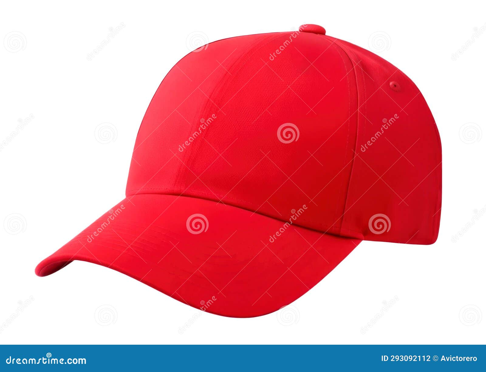 Red Baseball Cap Mockup Isolated on White Background Stock Illustration ...