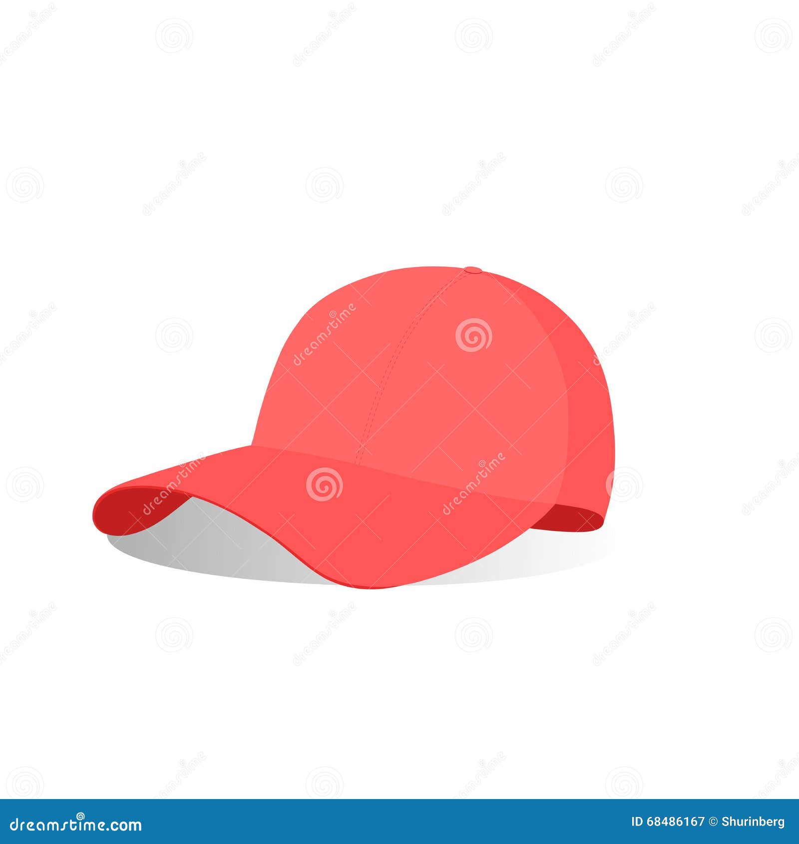 A Red Baseball Cap, Vector Illustration Stock Vector - Illustration of ...