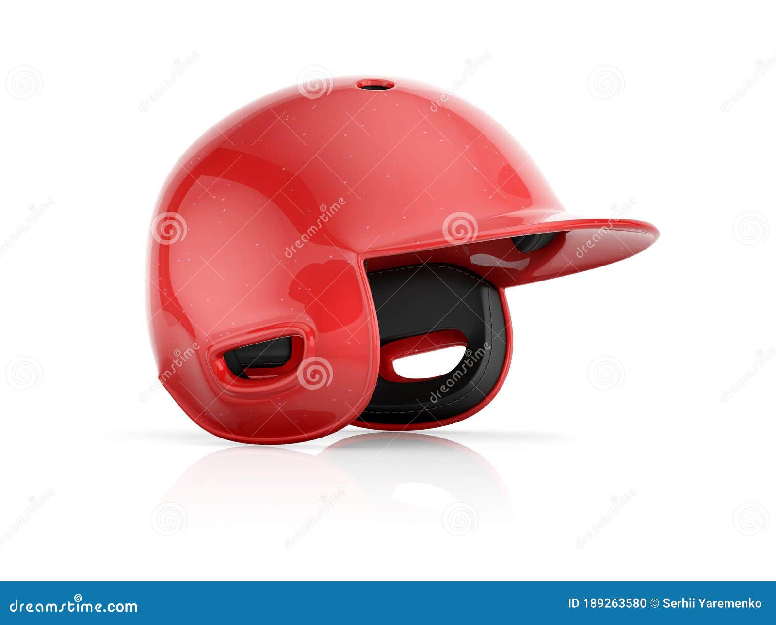 Red Baseball Helmet Isolated on a White Background Stock Illustration ...