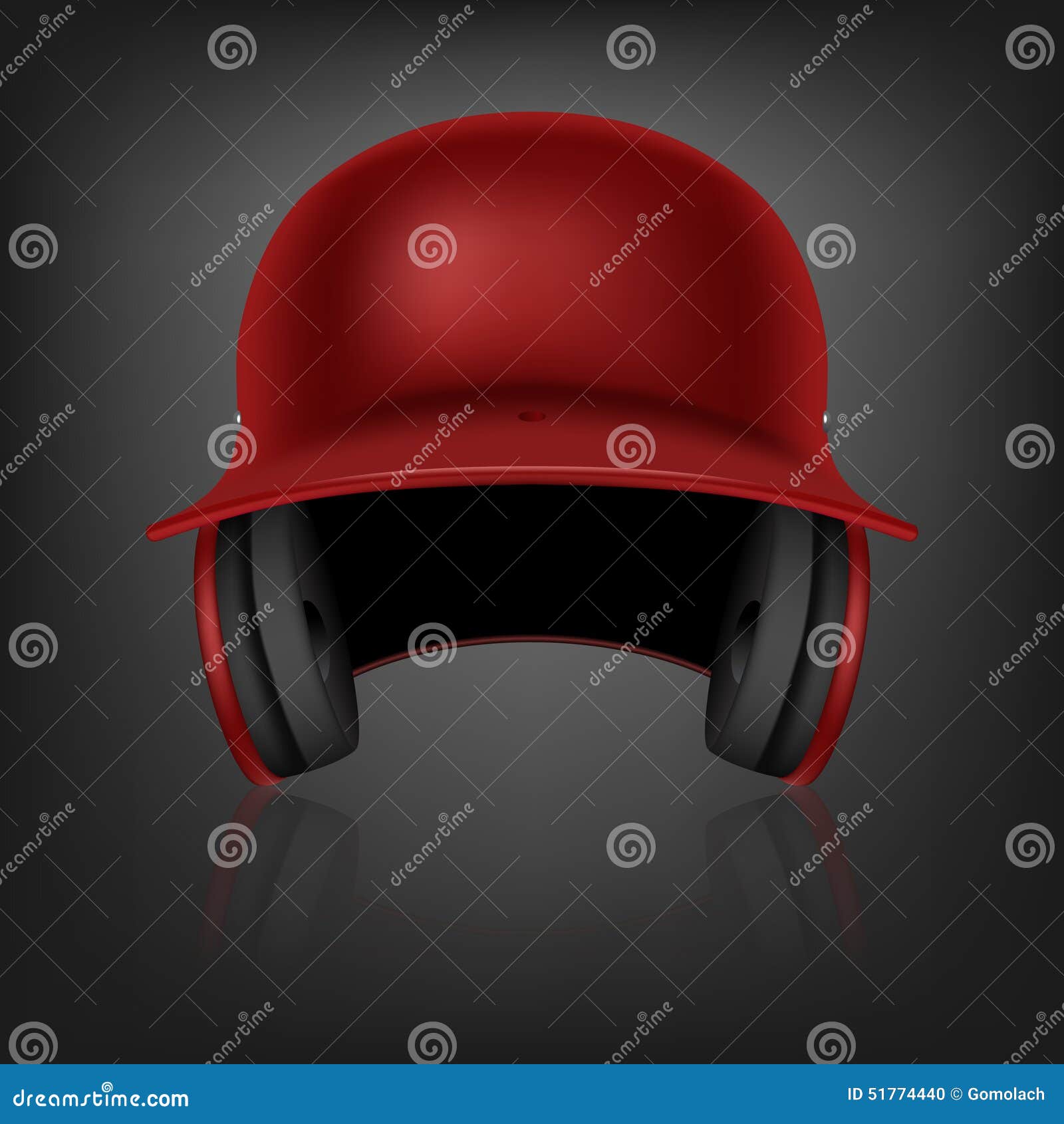 Red Baseball Helmet. Vector Background. Stock Vector - Illustration of ...