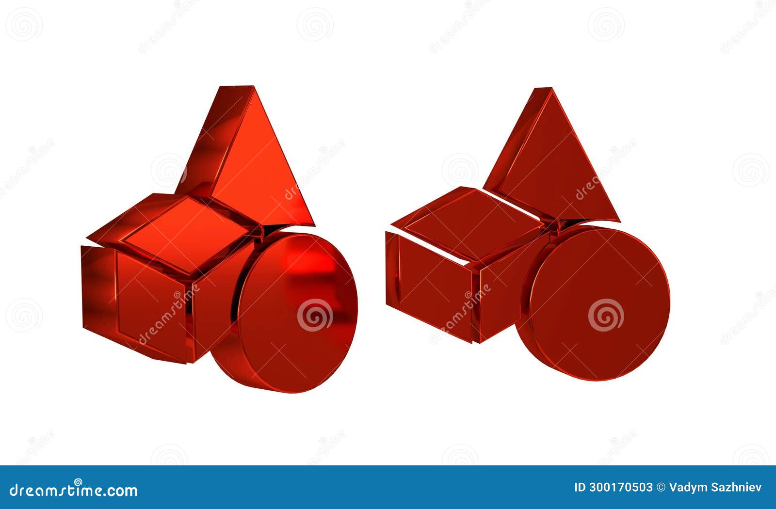Red Basic Geometric Shapes Icon Isolated on Transparent Background ...