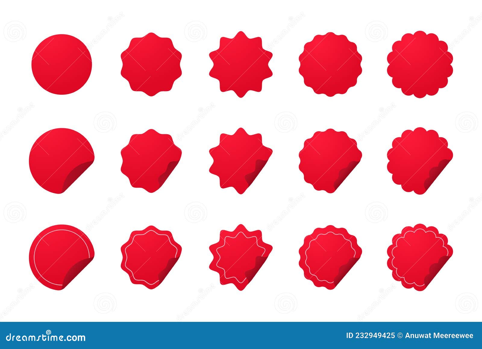 Red Basic Shape for New Product Stickers Special Offer Label Stock ...