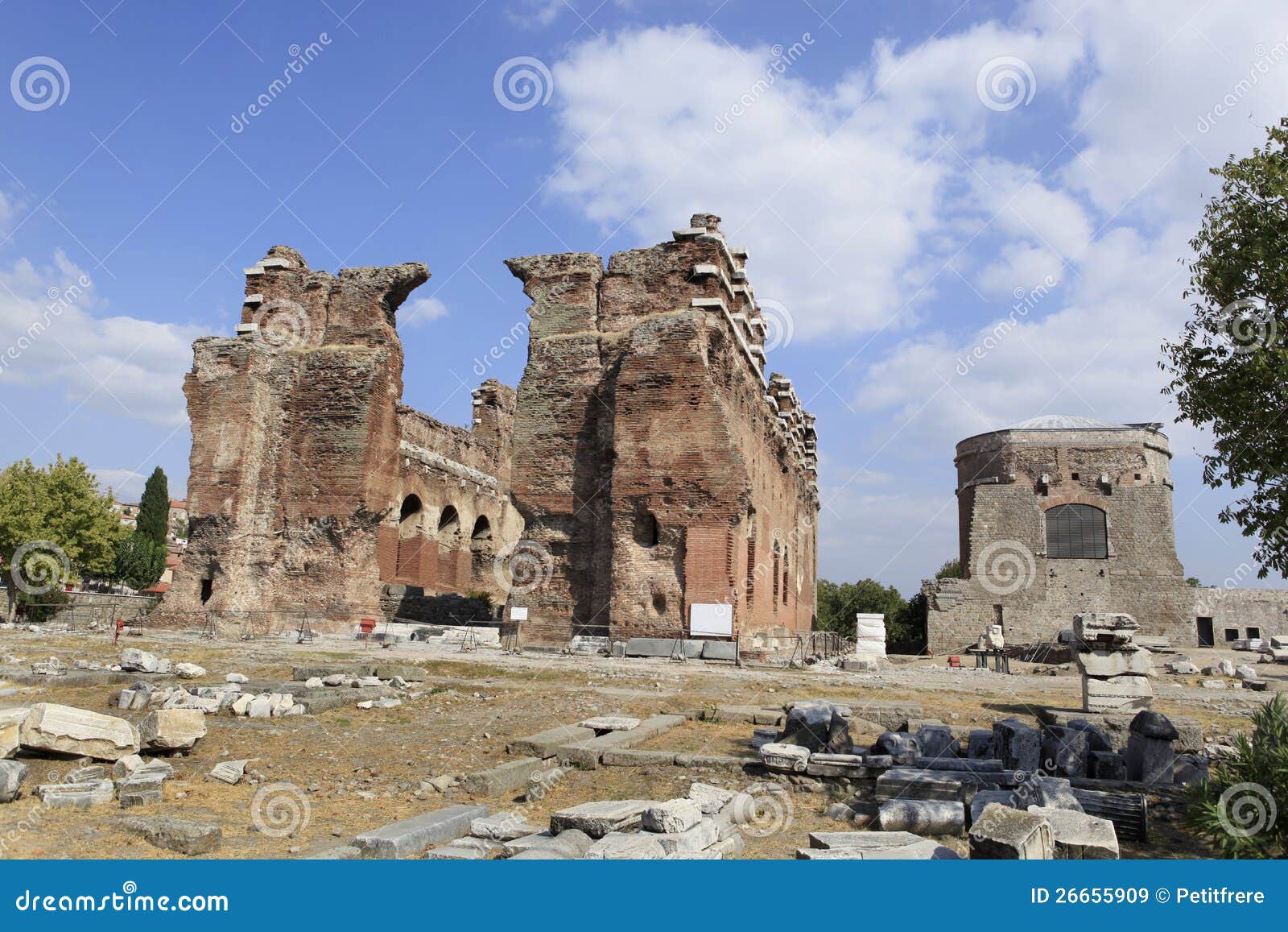Red Basilica in the Ancient Greek City of Pergamon Stock Image - Image ...
