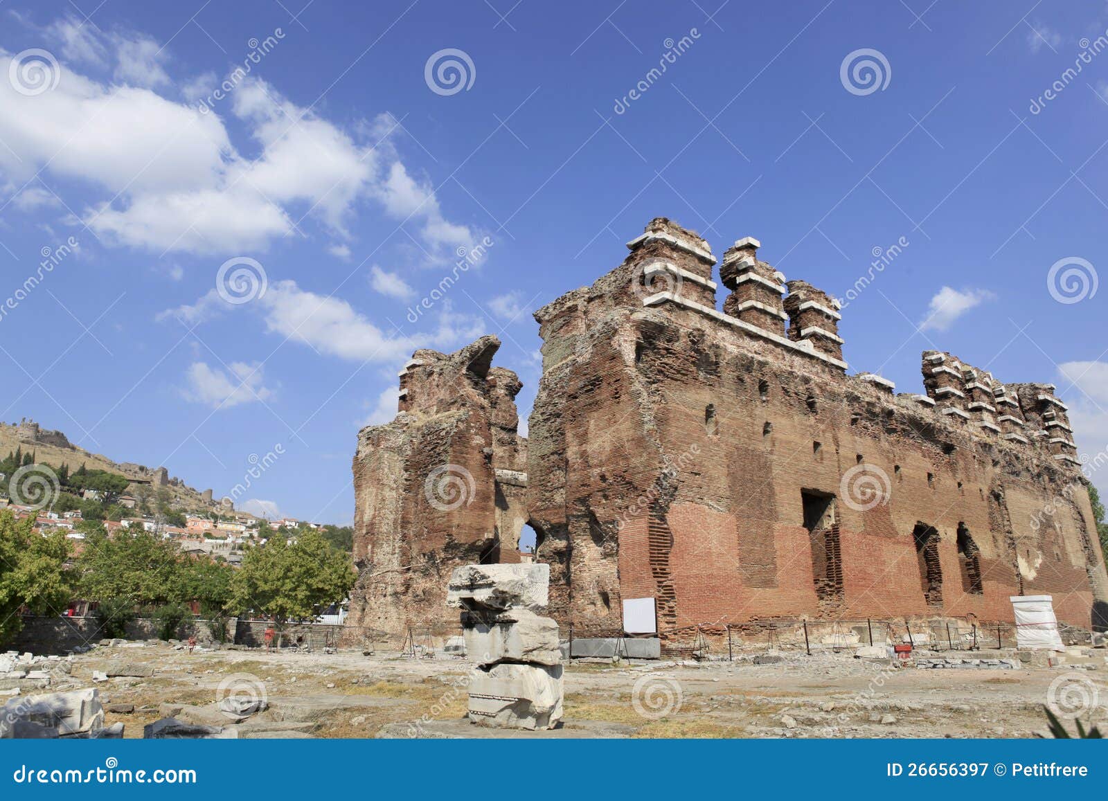 Red Basilica in the Ancient Greek City of Pergamon Stock Image - Image ...