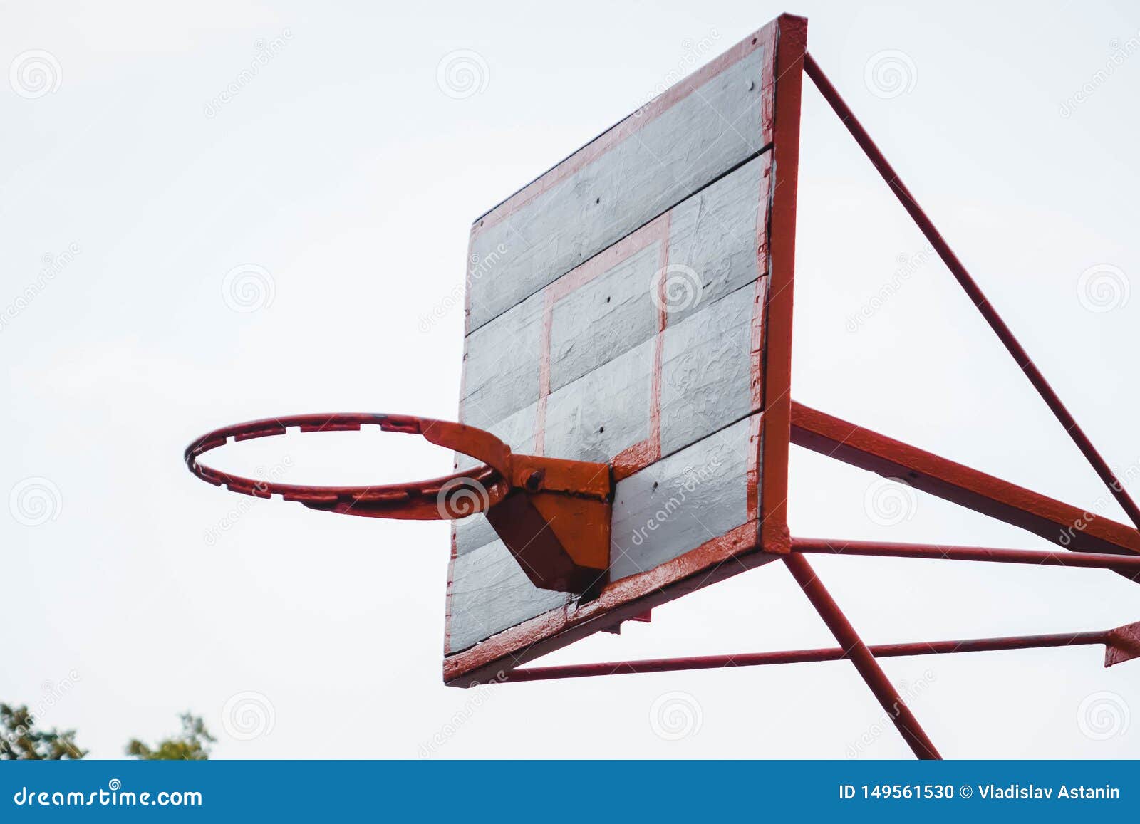Red Basketball Hoop in the Woods Stock Photo - Image of indoors, basket ...