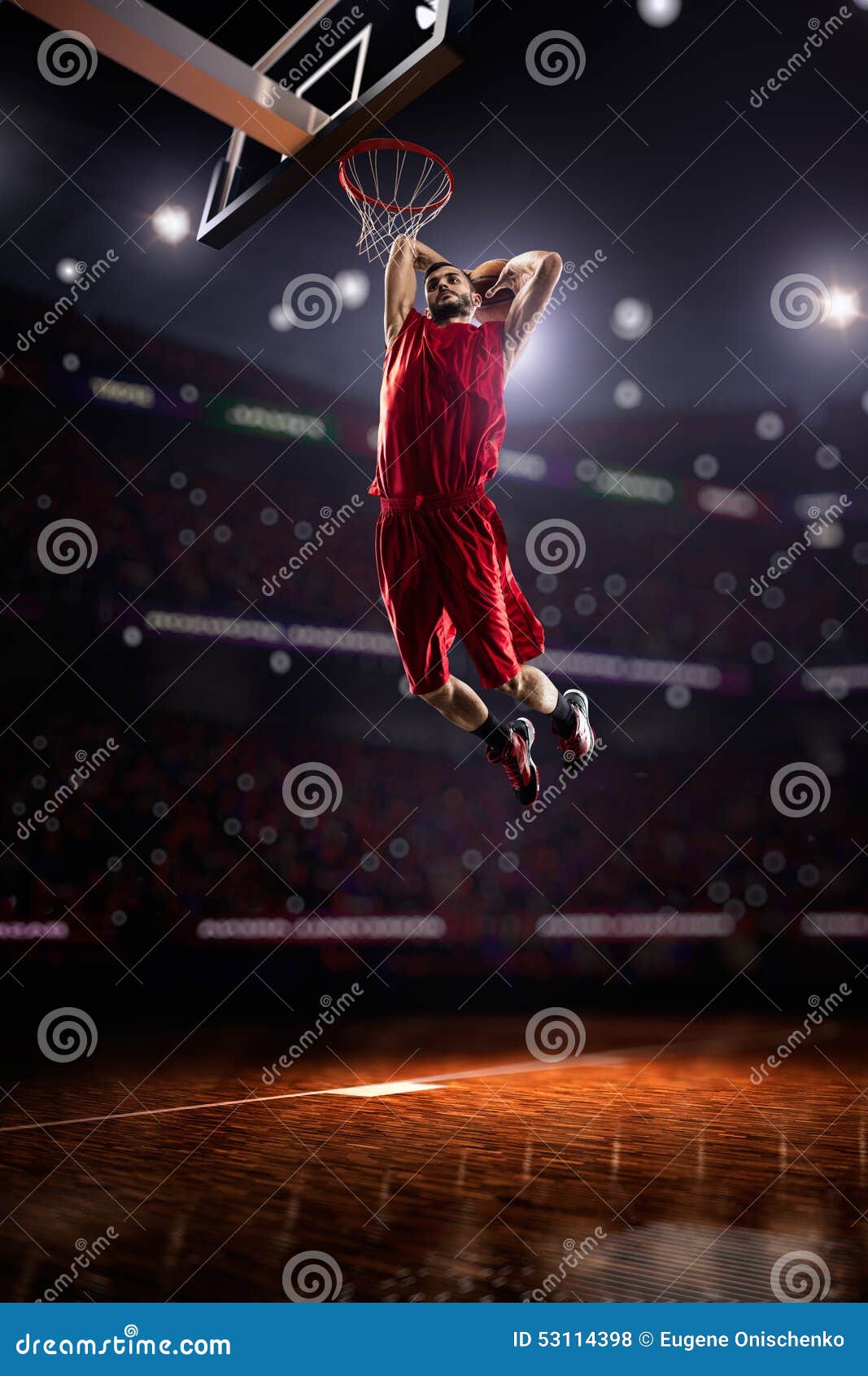 Red Basketball Player in Action Stock Photo - Image of body, activity ...