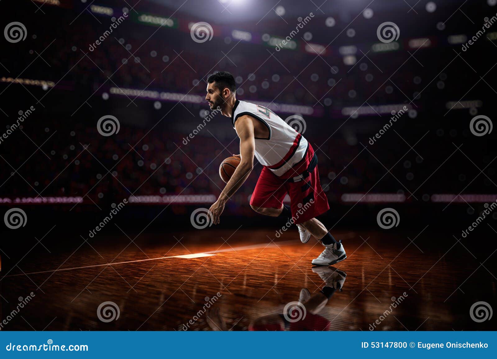 Red Basketball Player in Action Stock Photo - Image of lifestyle ...