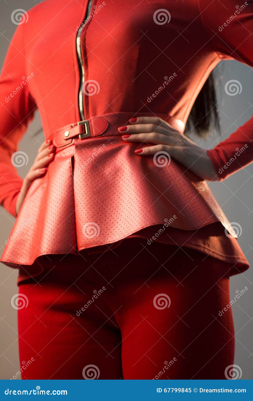 Red Basque on girl stock image. Image of body, hairstyle - 67799845