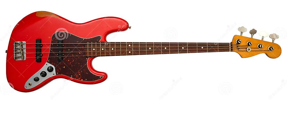 Red bass guitar stock photo. Image of guitar, clipping - 14687090