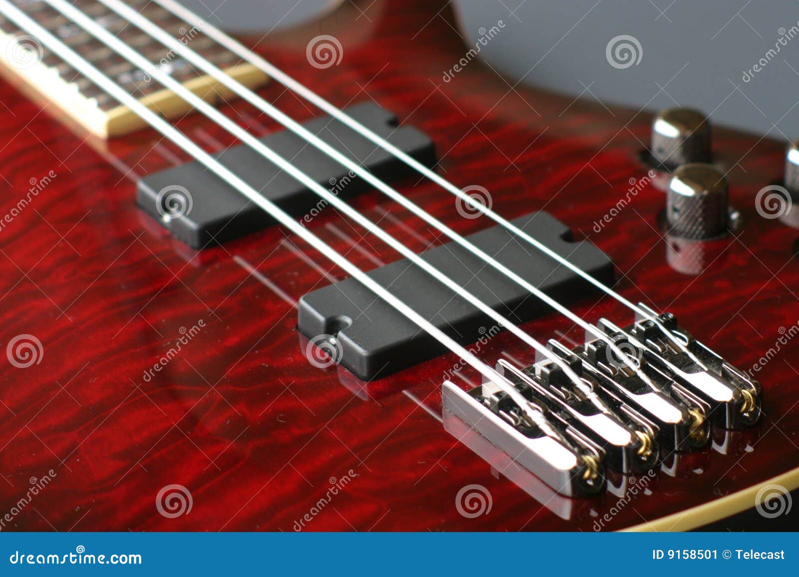 Red Bass Guitar stock image. Image of sound, string, single - 9158501
