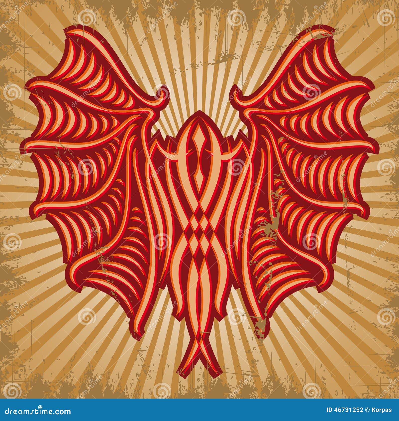 Red Bat stock vector. Illustration of angel, ornate, devil - 46731252
