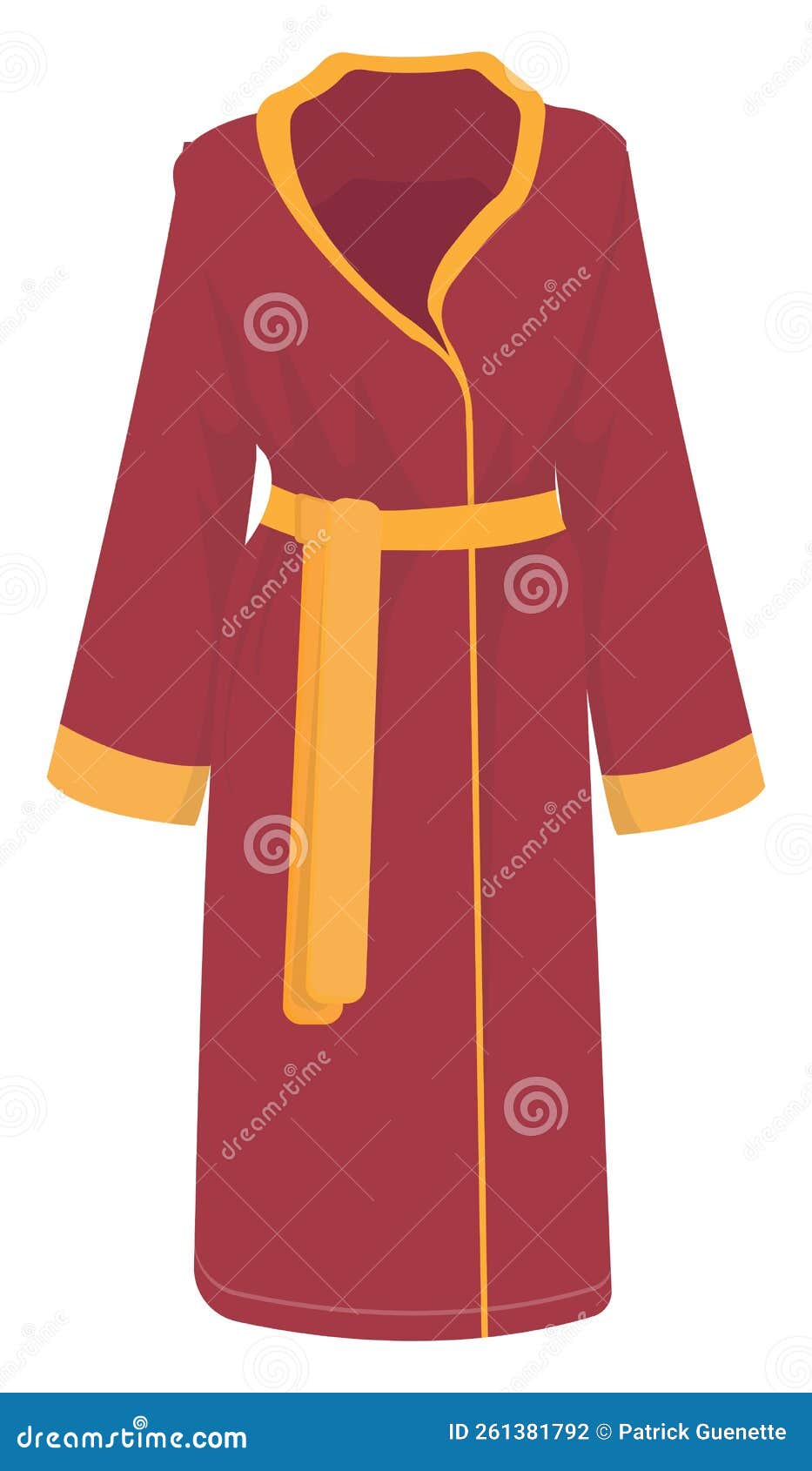 Red bath robe, icon stock vector. Illustration of robe - 261381792