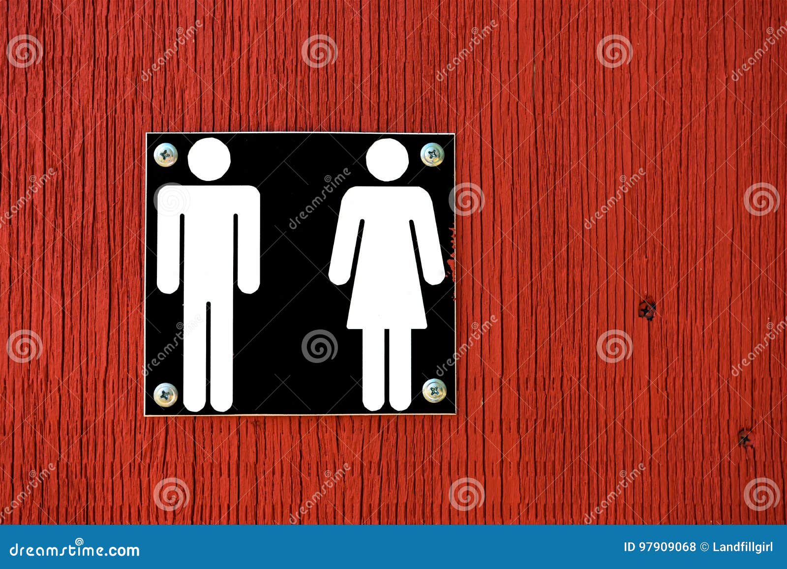 Red Bathroom Signage stock photo. Image of label, lavatory - 97909068