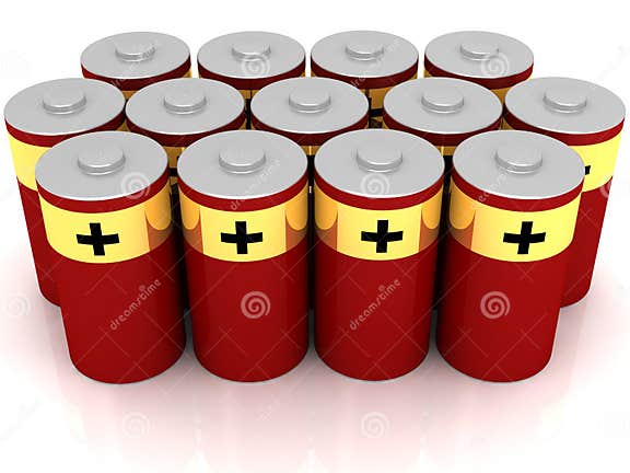 Red Batteries stock illustration. Illustration of background - 26533655