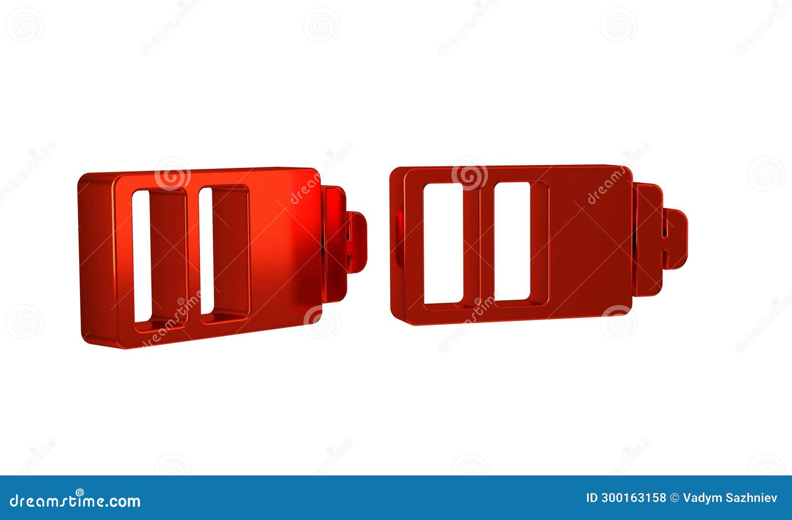 Red Battery Charge Level Indicator Icon Isolated on Transparent ...