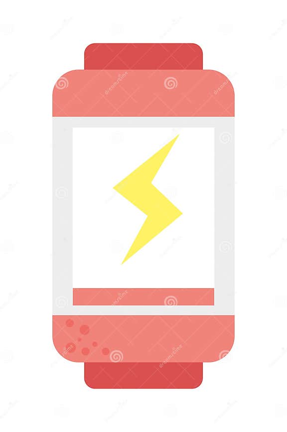Red battery power stock vector. Illustration of communication - 273087620