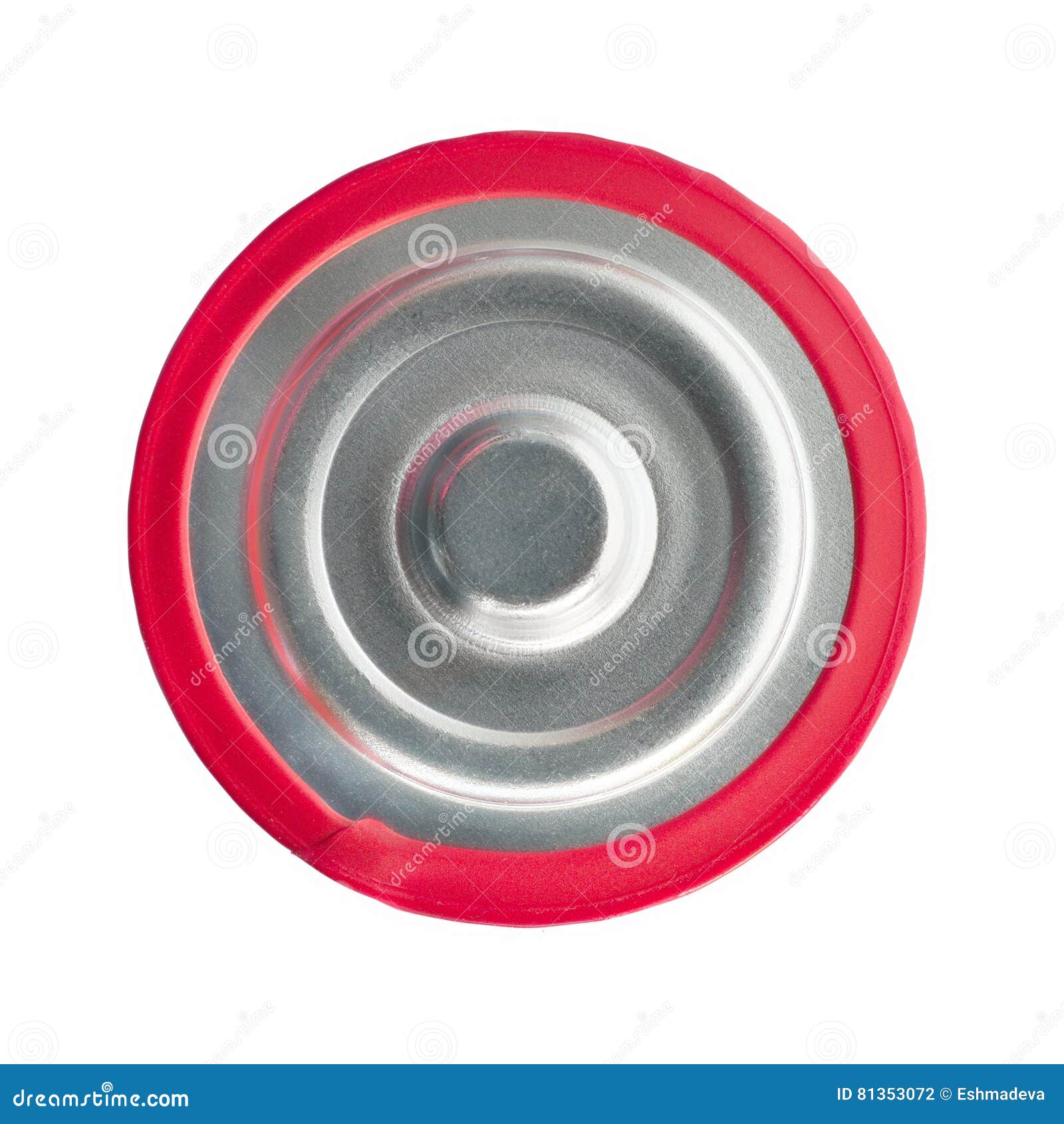 Red battery top view stock photo. Image of power, closeup - 81353072