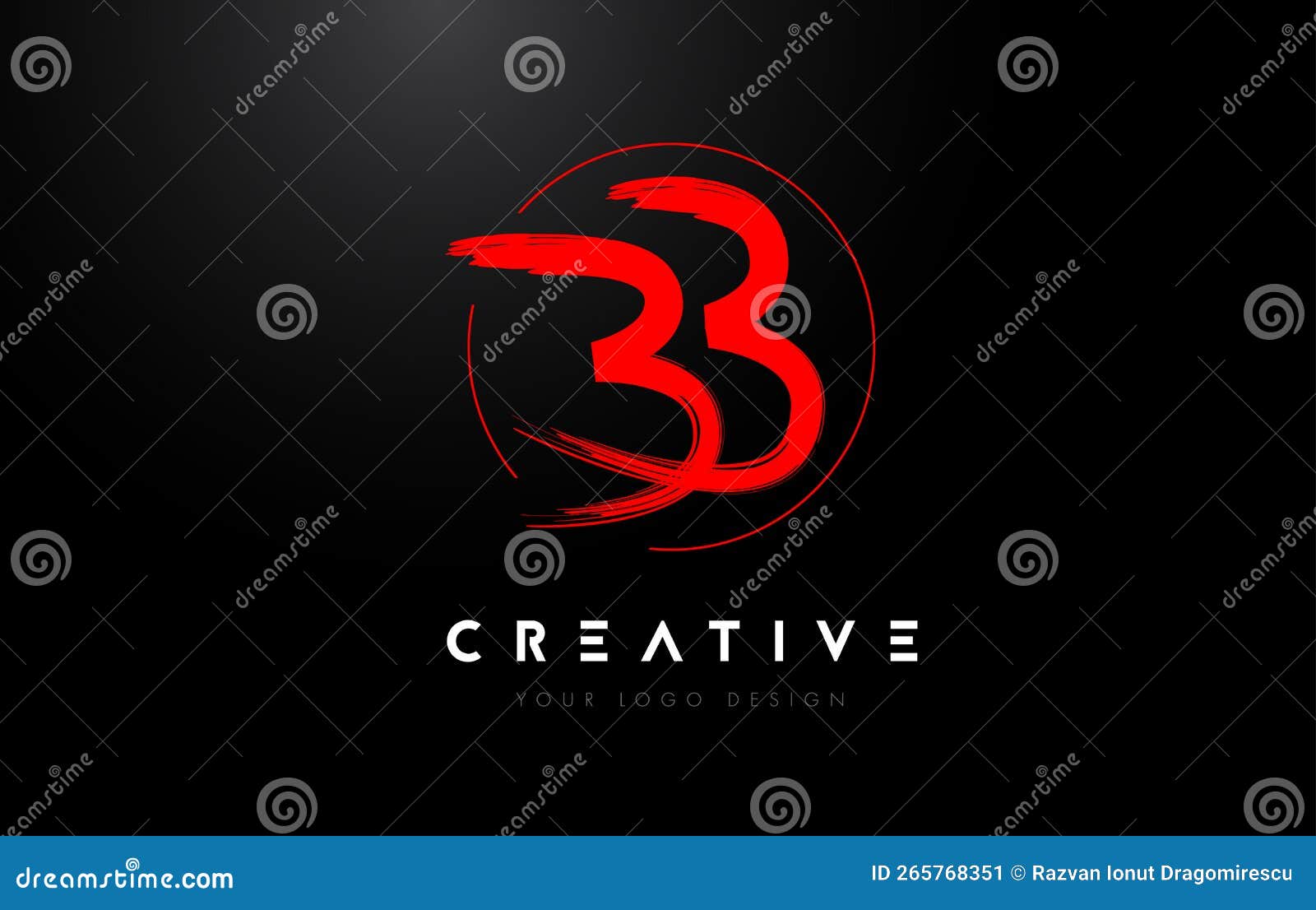 Red BB Brush Letter Logo Design. Artistic Handwritten Letters Logo ...