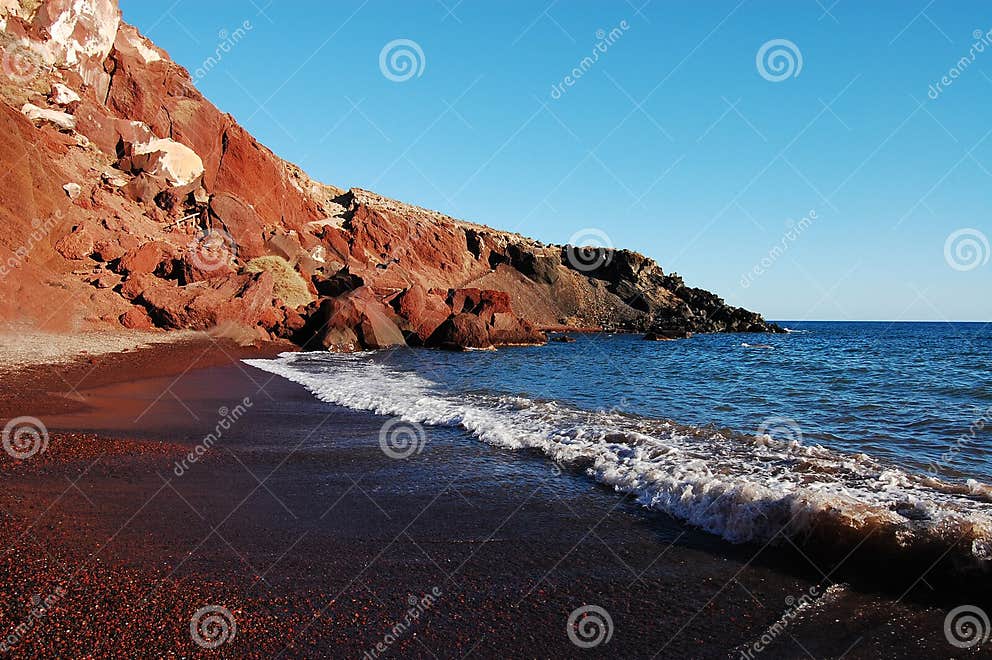 Red Beach stock image. Image of aegean, view, picturesque - 6762217